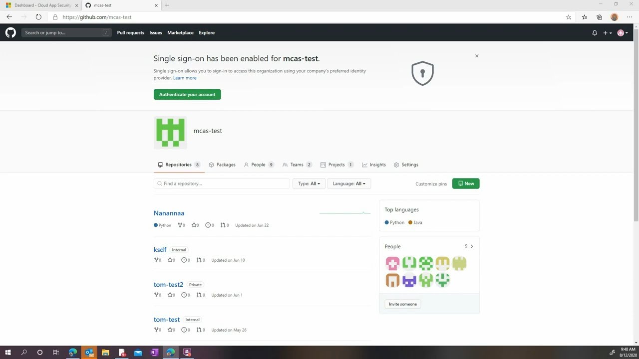 Microsoft Cloud App Security: Connecting GitHub