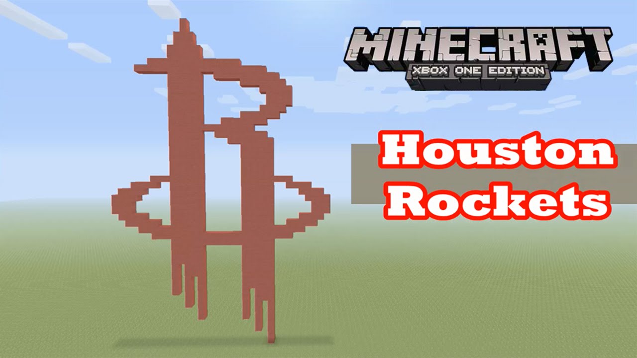 Minecraft: Pixel Art Tutorial and Showcase: Houston Rockets Logo (NBA)