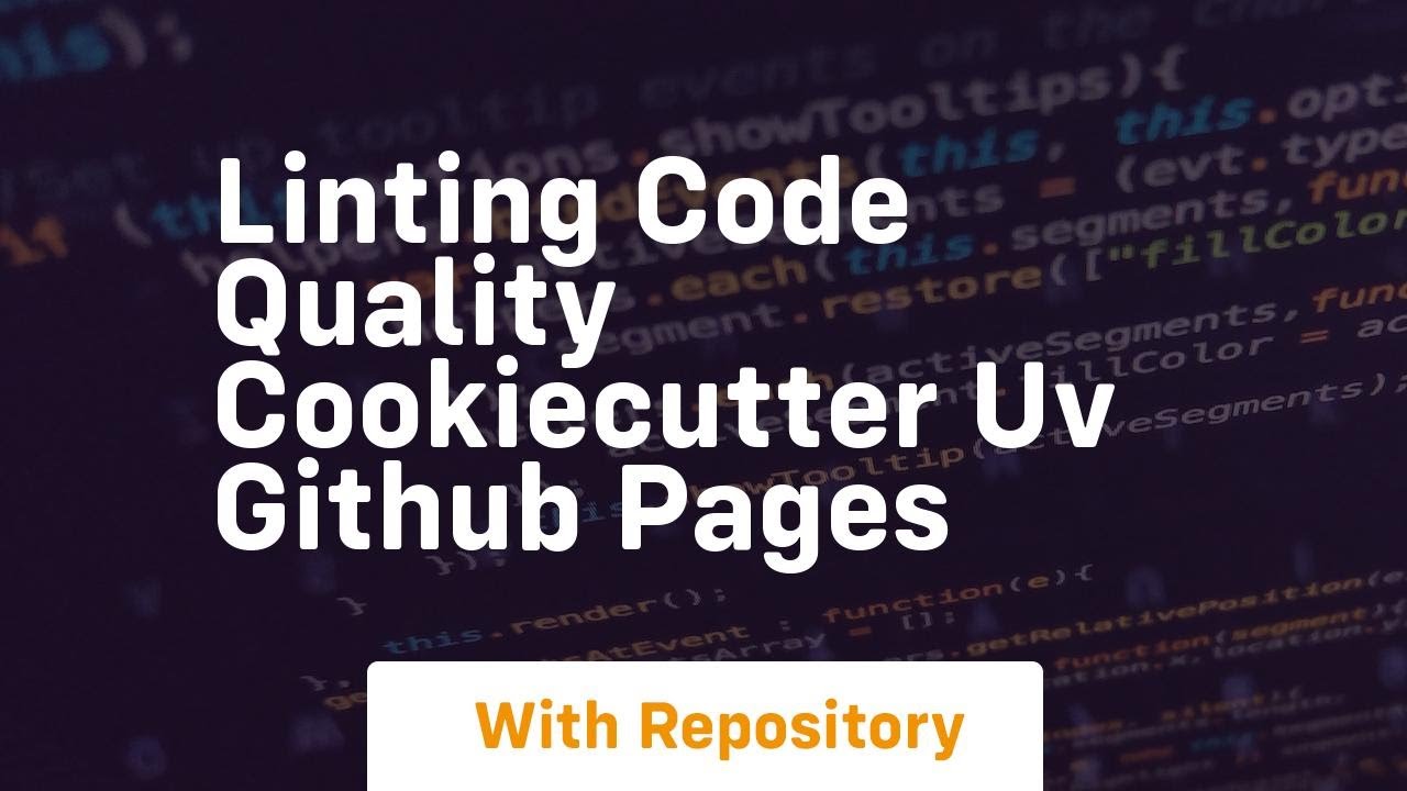 linting code quality cookiecutter uv github pages