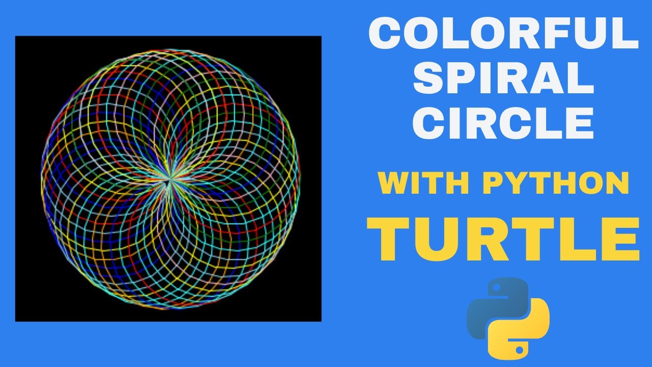 How to Make a Colorful Spiral Circle in Python Turtle | Turtle Graphics Tutorial