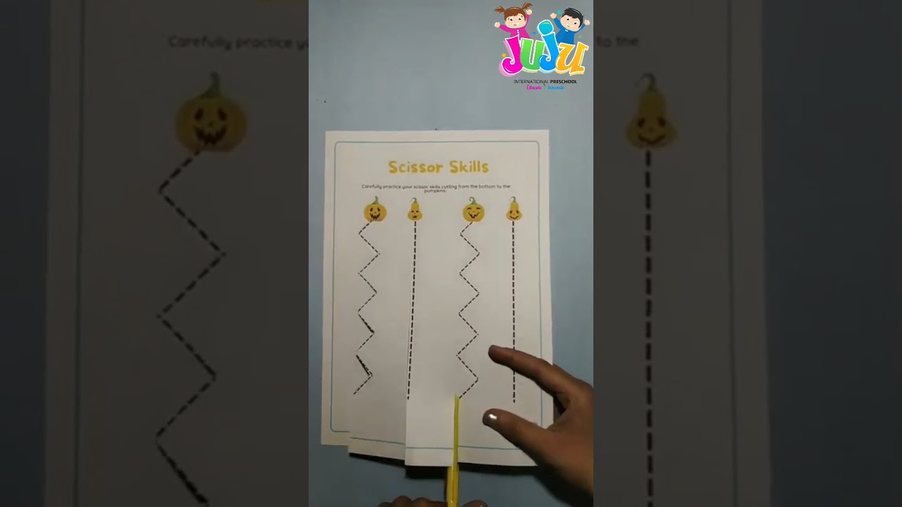 Scissor skill- worksheet for children