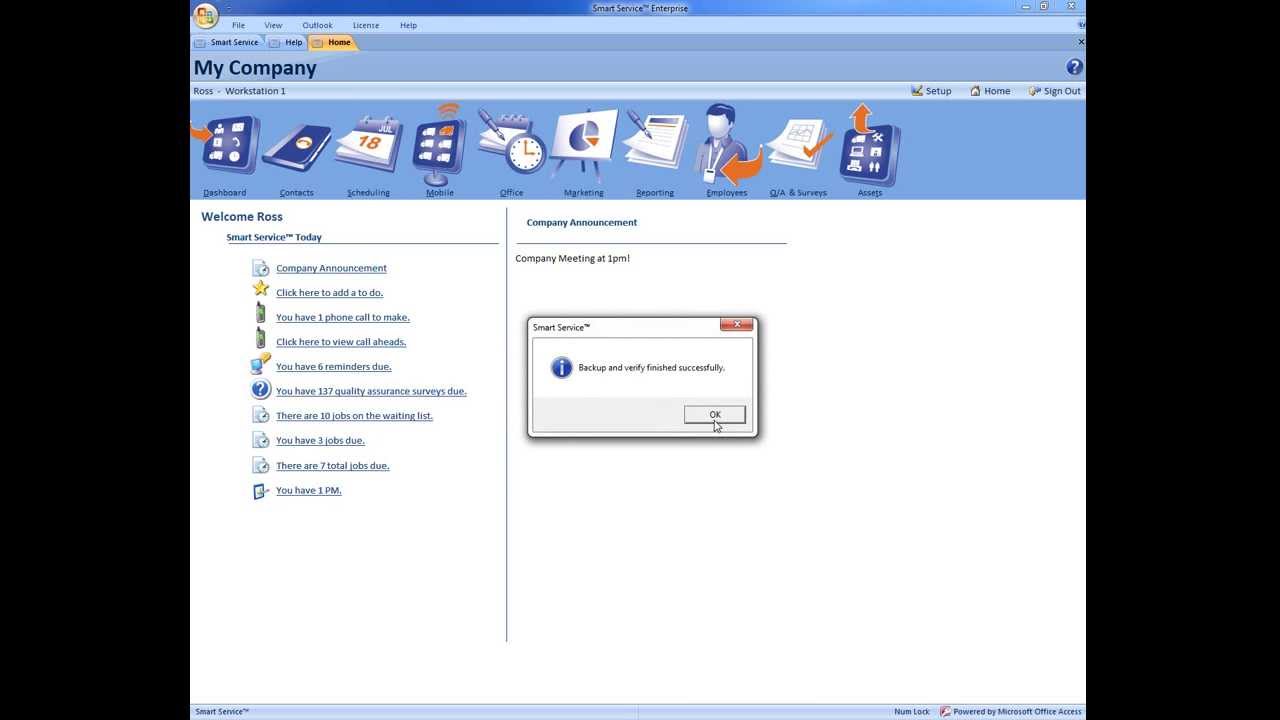 How To Backup the Smart Service Database
