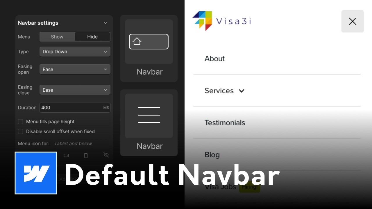 Webflow Navbar Tutorial for Beginners (Default Component)