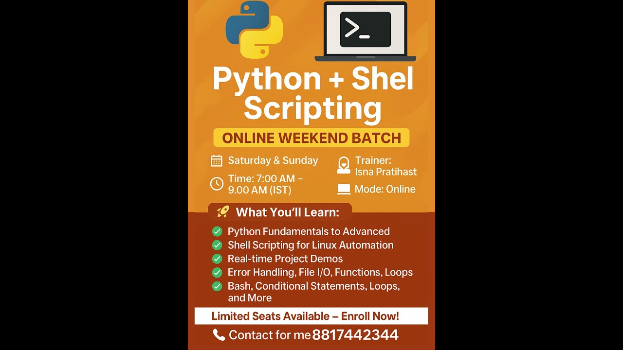 Master Python & Shell Scripting –Weekend Online Bootcamp | live session | #python #pythonfullcourse