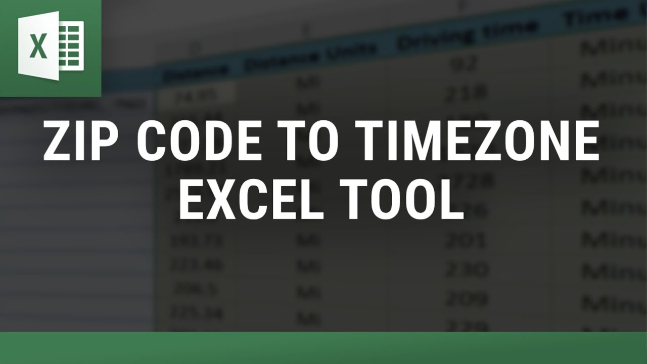 Zip Code to Time Zone Excel Tool