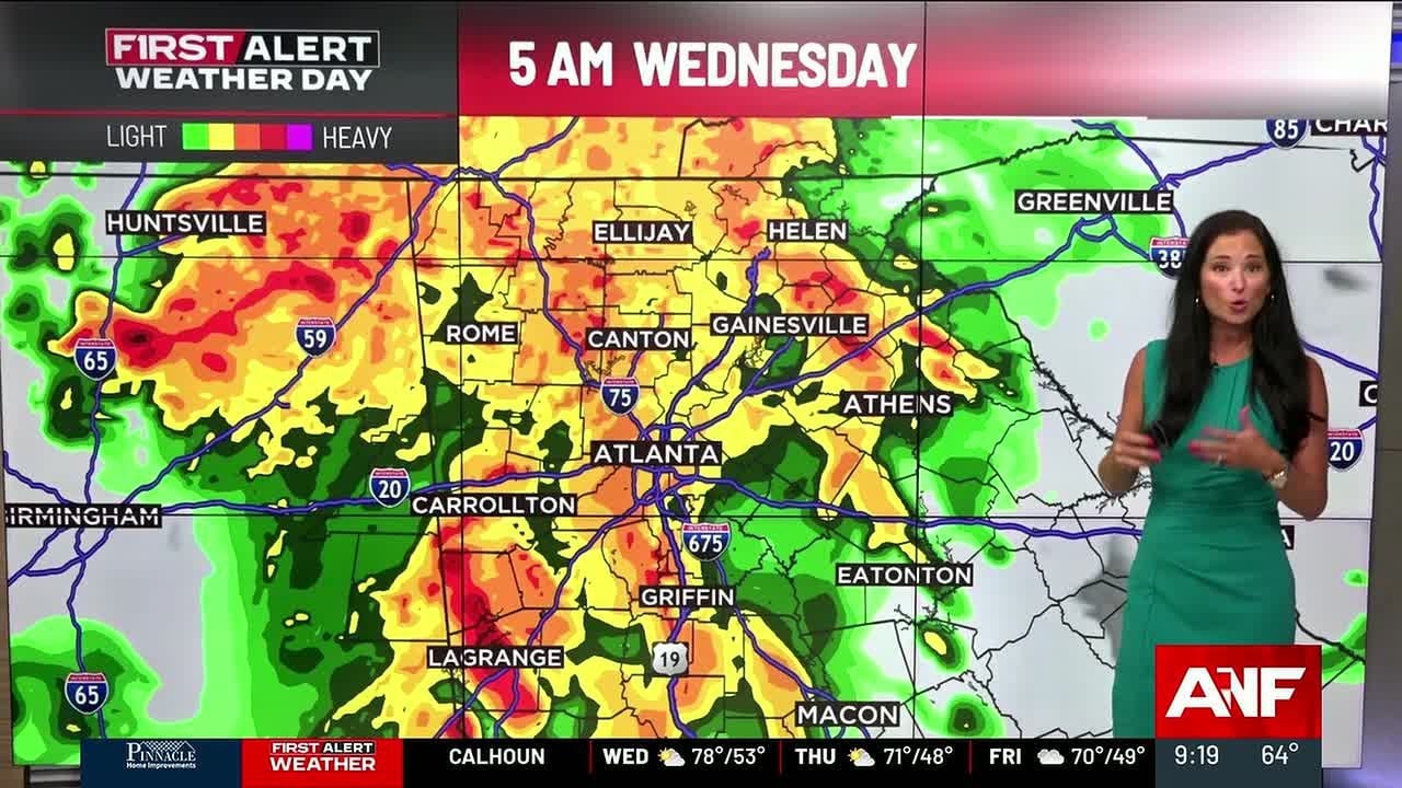 First Alert Forecast: Widespread rain Wednesday morning
