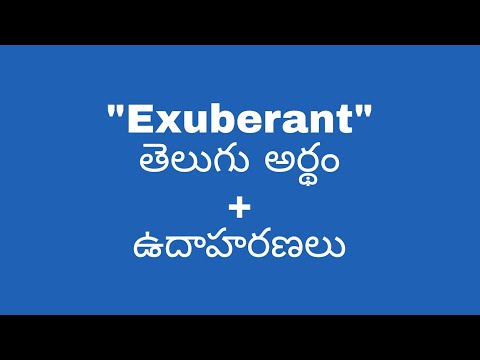 Exuberant meaning in telugu with examples | Exuberant తెలుగు లో అర్థం