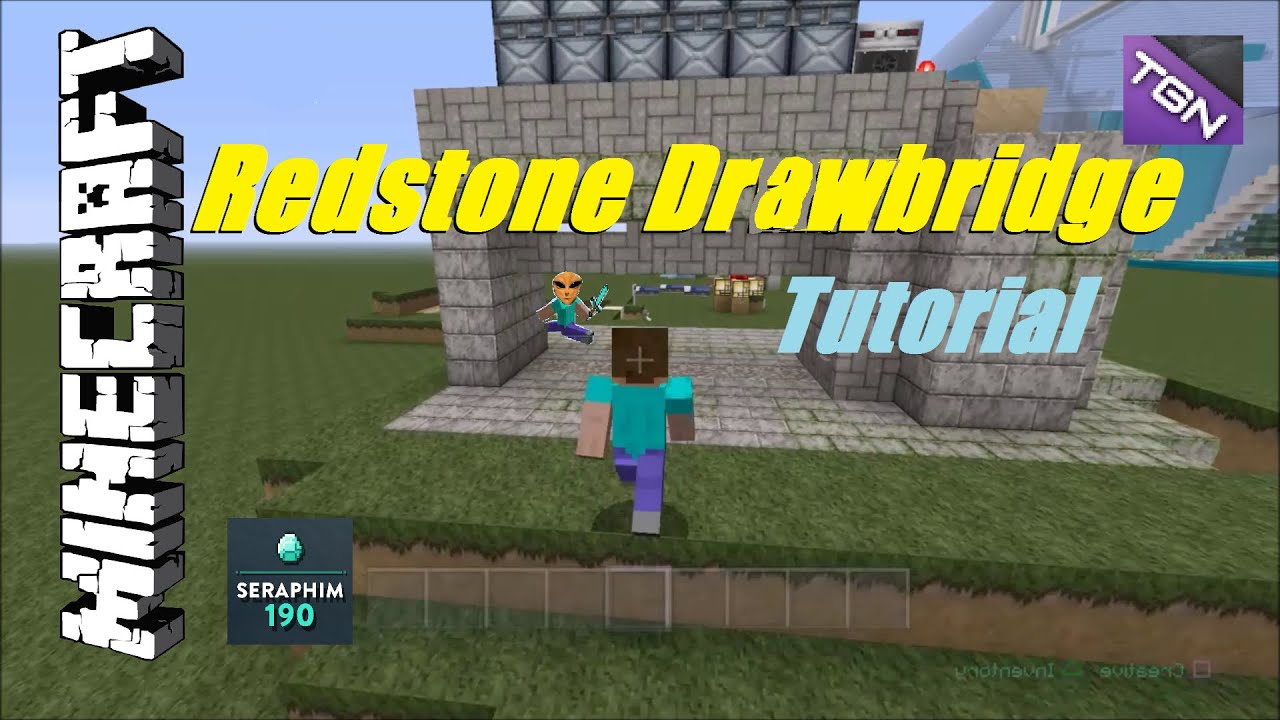Minecraft: Redstone Drawbridge (Tutorial)  Episode: 213
