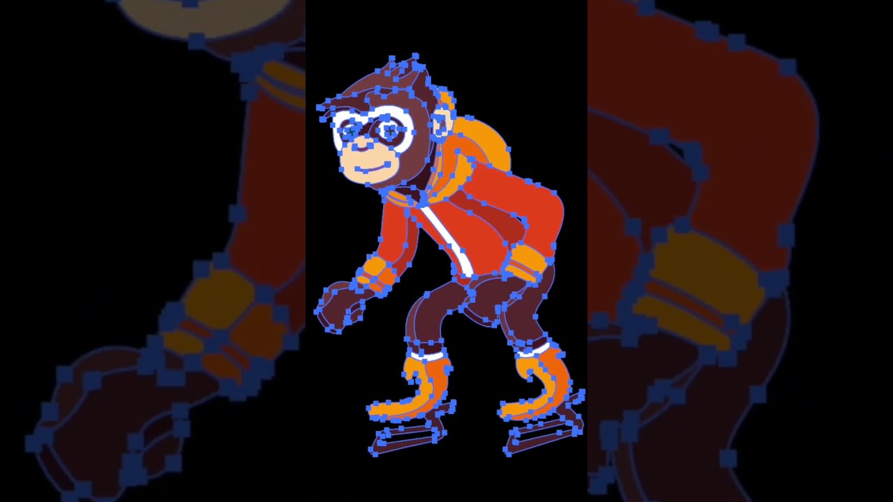 Using AI to create a vector illustration of a monkey ice skating