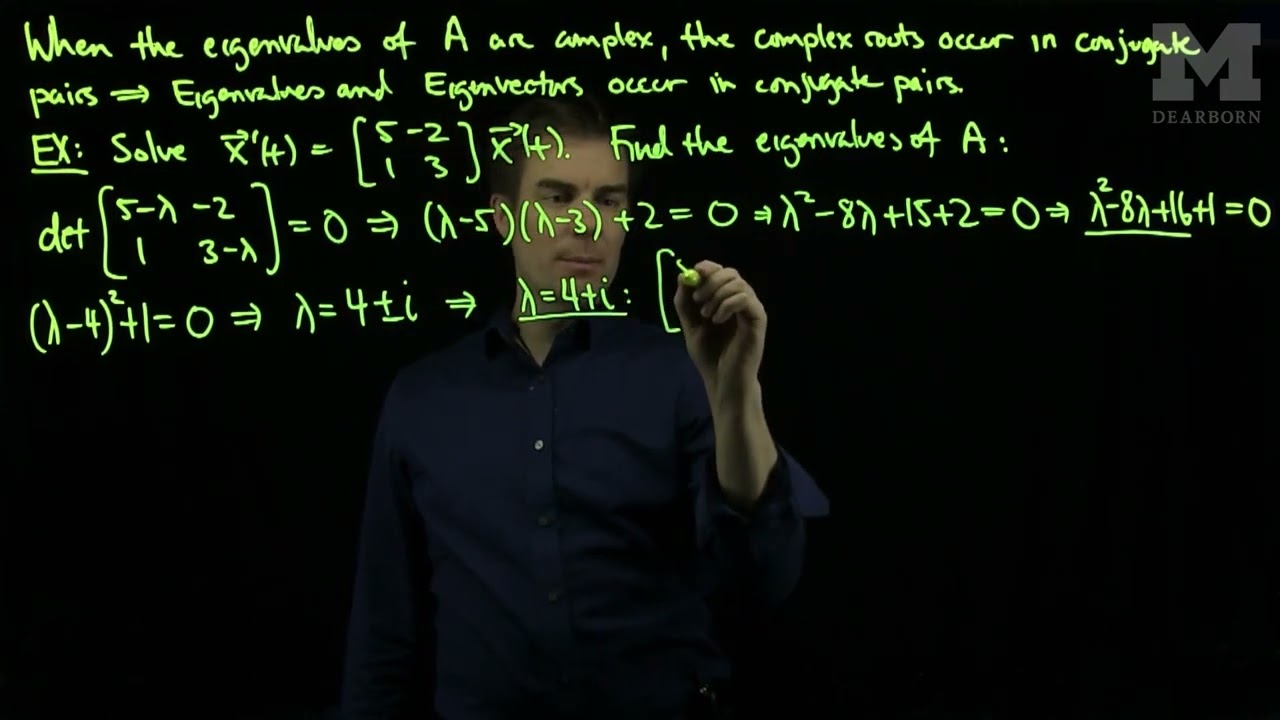 The Eigenvalue Method to Solve Systems  Complex Eigenvalues