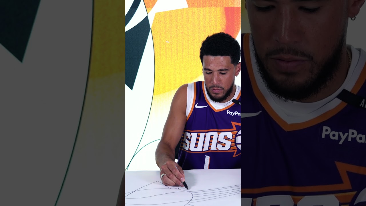 A 1 of 1 one-of-a-kind item! How'd Book do drawing the sunburst? ☄️ #shorts | Phoenix Suns