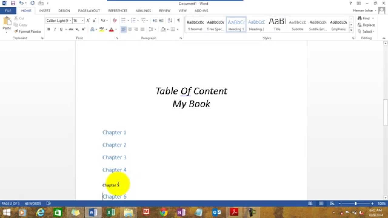 Create Table Of Content In MS Word (Hindi) - Learn Excel Course, MS Word Course & MS Excel ...