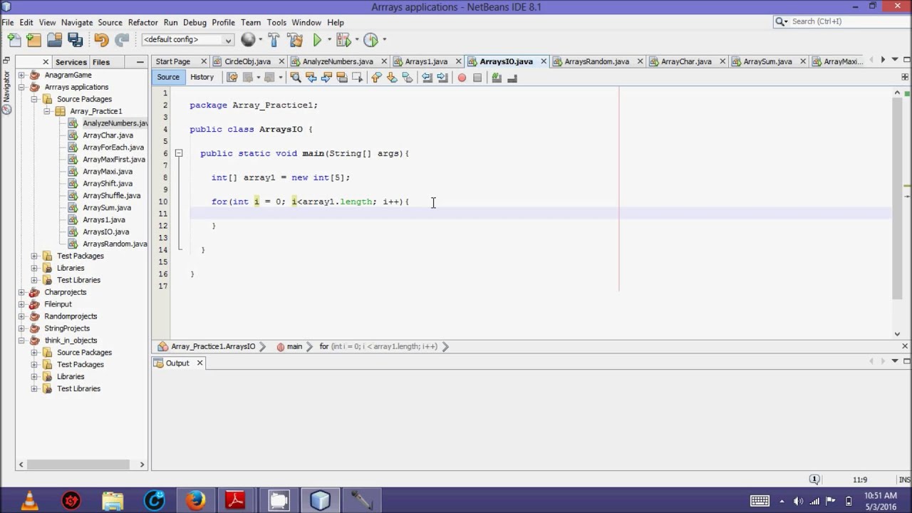 Java Arrays 1- Input array elements with Scanner