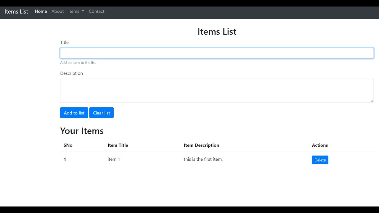Item List In JavaScript With Source Code | Source Code & Projects