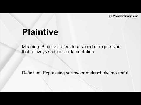 Plaintive Meaning