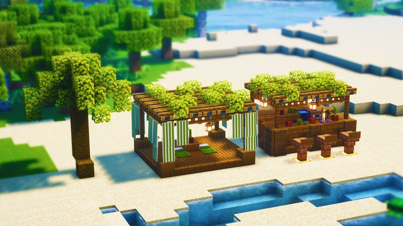Minecraft Beach Bar Tutorial 1.21 - How to Build a Beach Bar in ...