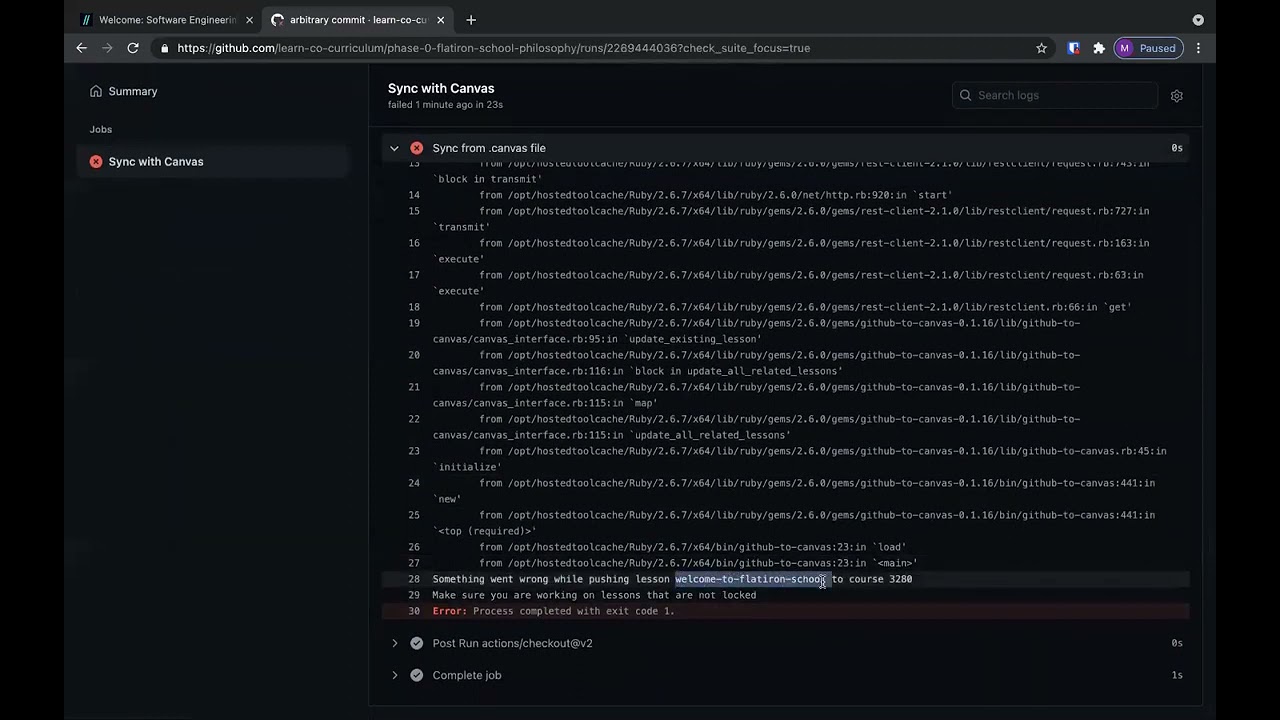 Setting up GitHub Workflow with GitHub to Canvas Gem   Part 1