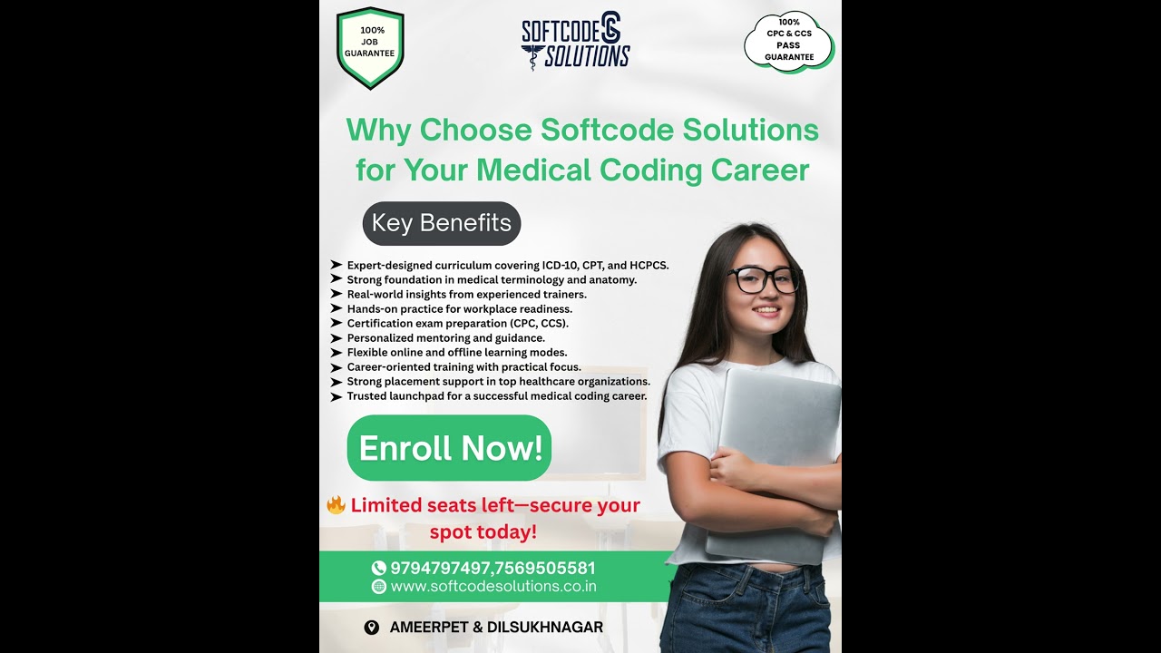 Build your future in medical coding with Softcode Solutions. Enroll now—limited seats left!