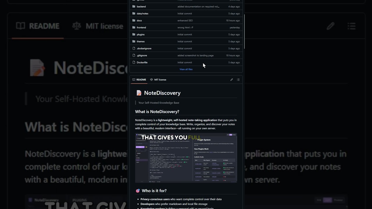 NoteDiscovery: a lightweight self-hosted knowledge base #github #opensource