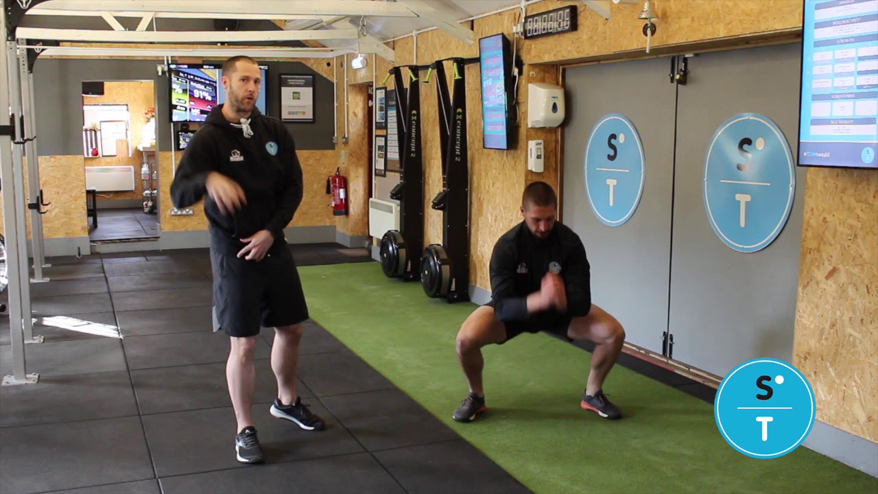 Burpee into Squat Hold
