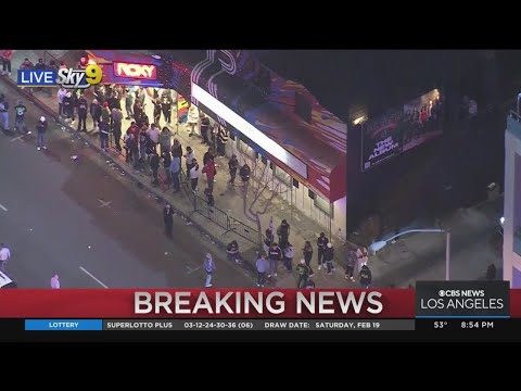 Large Crowd Outside of Roxy Theatre in WeHo Requires Police Dispersal