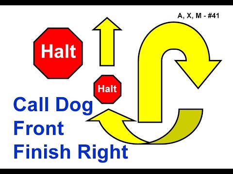 ANKC 2021 Rally Sign #41: Halt - Call Dog Front - Finish Right (Advanced)