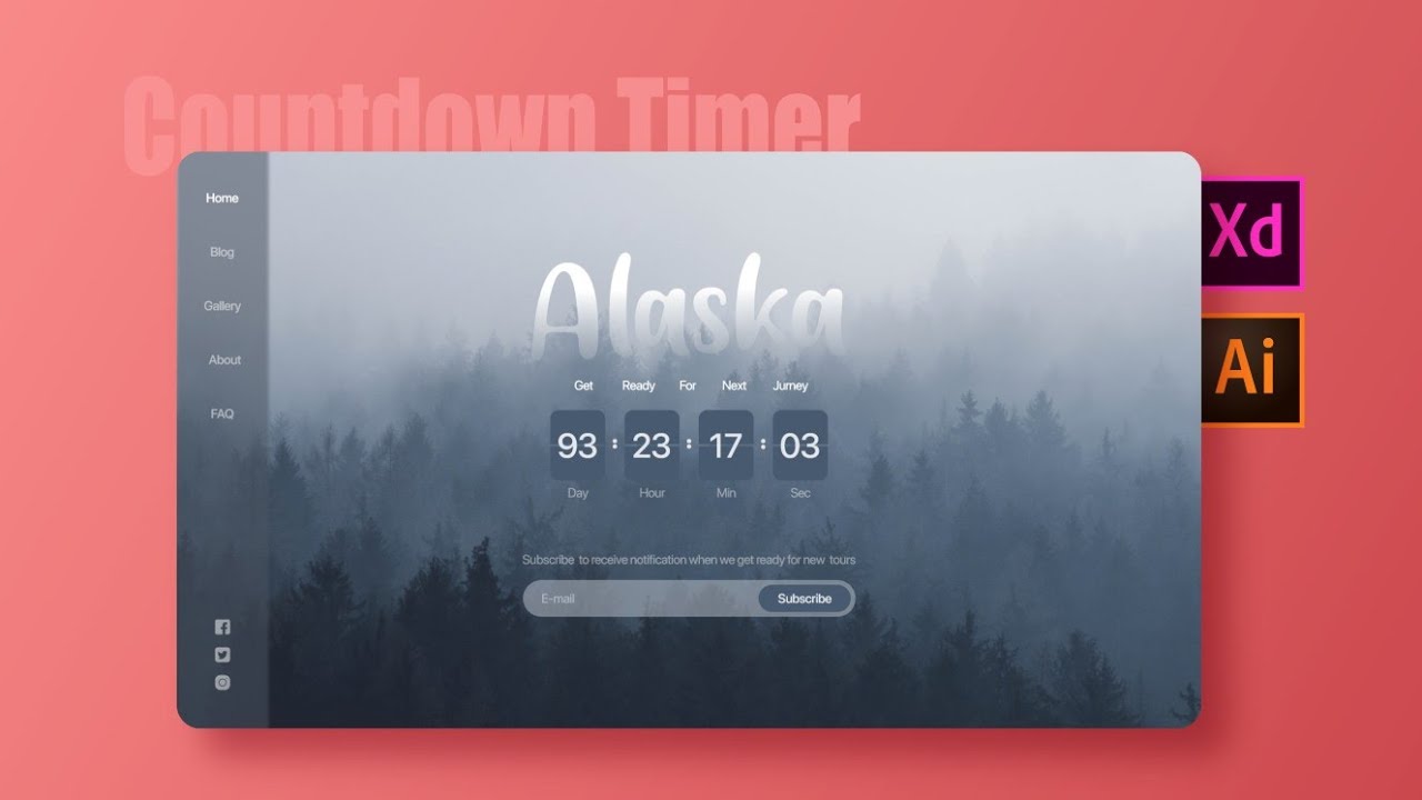 Daily UI 014 | Countdown Timer Tutorial | Adobe Xd