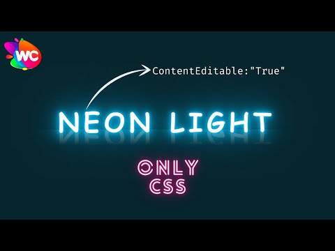 CSS Glowing Neon Tubelight Text Animation Effects | lost sky