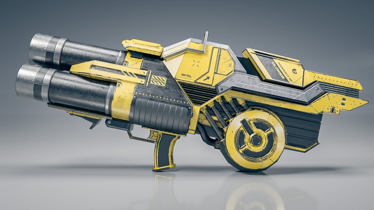 Texturing Weapons in Blender and Substance Painter - Sci-fi Rocket Launcher Course Teaser