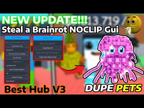 Steal a Brainrot Script GUI Hack | Working Noclip, Dupe, Auto Lock Base + More!