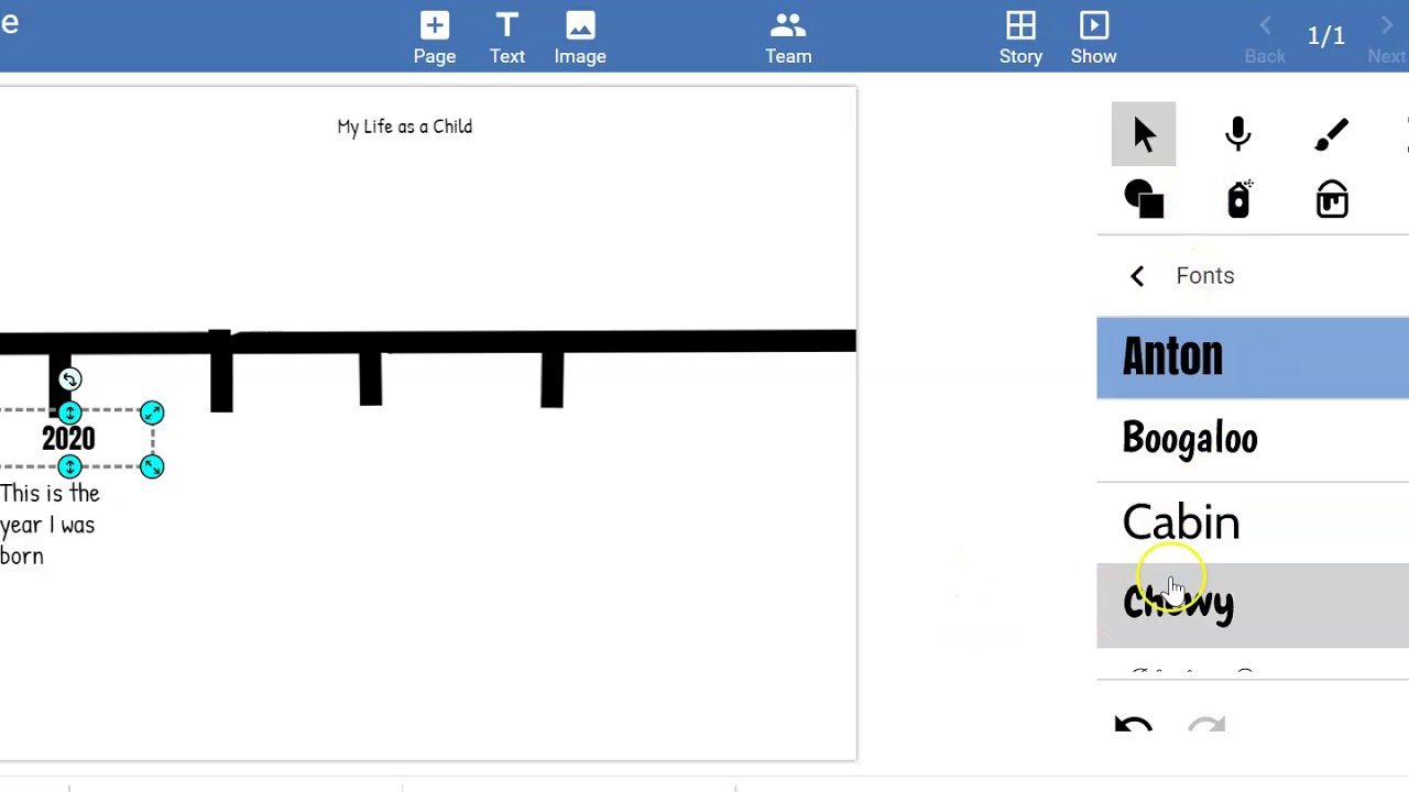 My Timeline in Wixie!