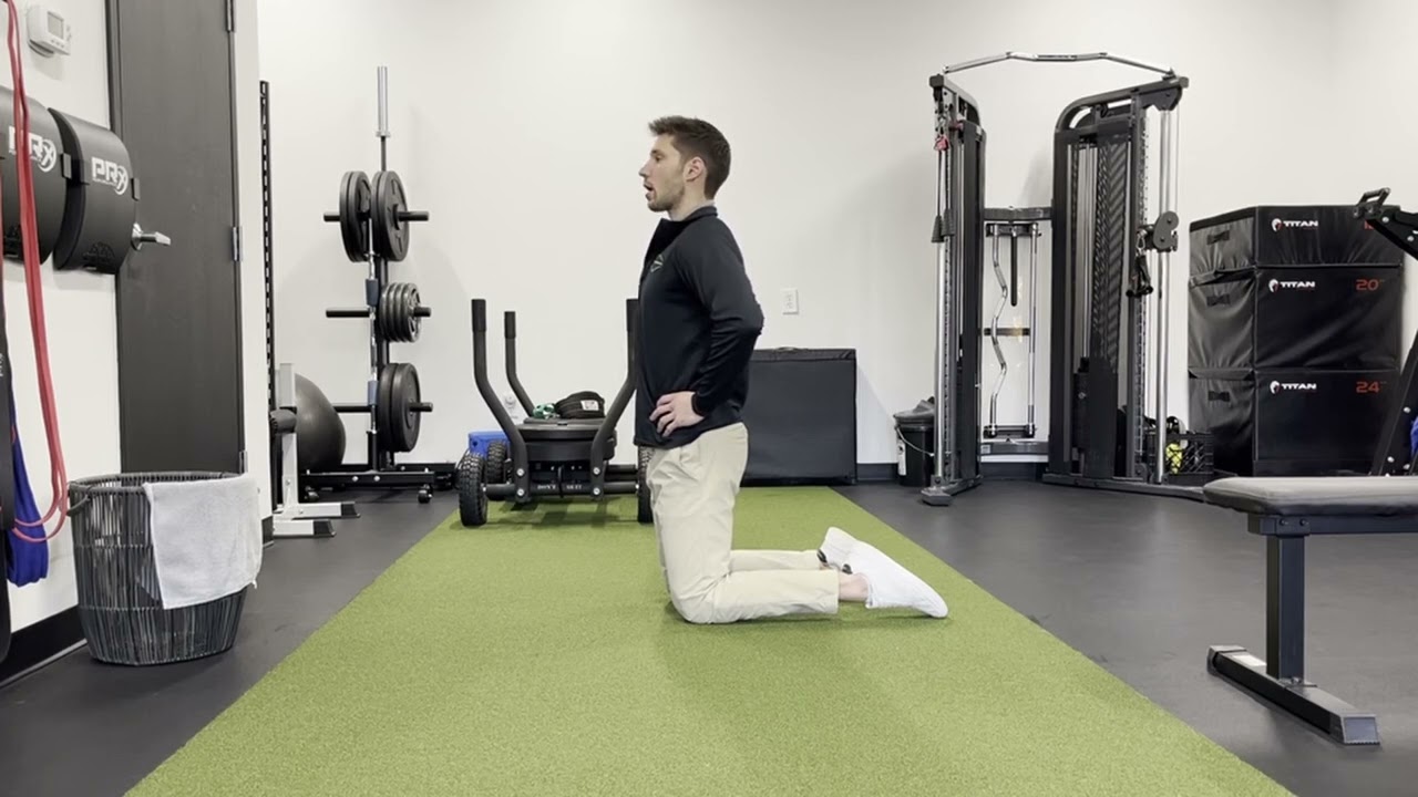 Tall kneeling breathing drill