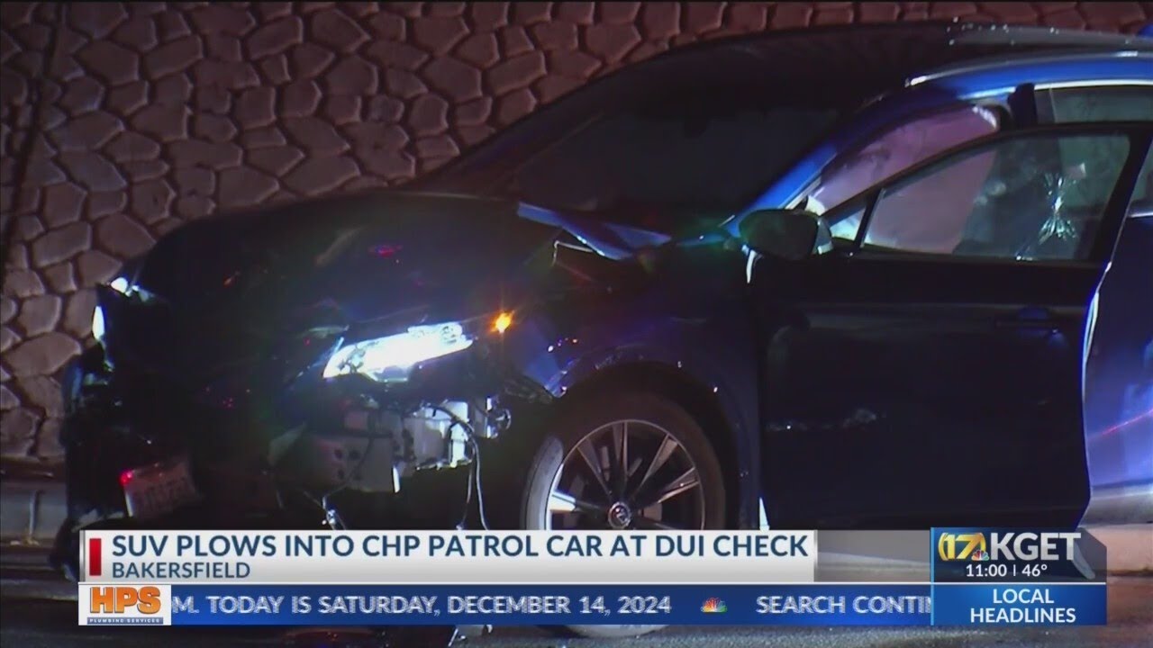 'No excuse': SUV plows into CHP patrol car as officers set up DUI checkpoint
