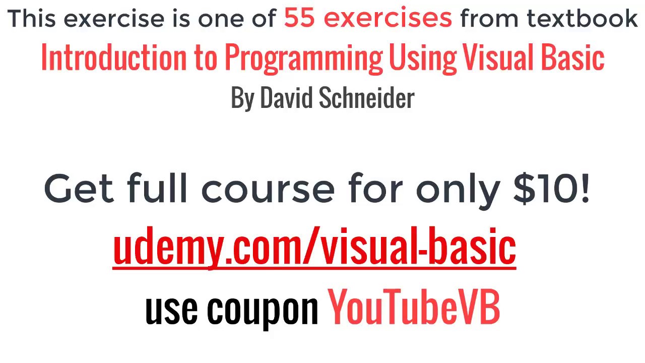 Introduction To Programming Using Visual Basic - Repair Bill