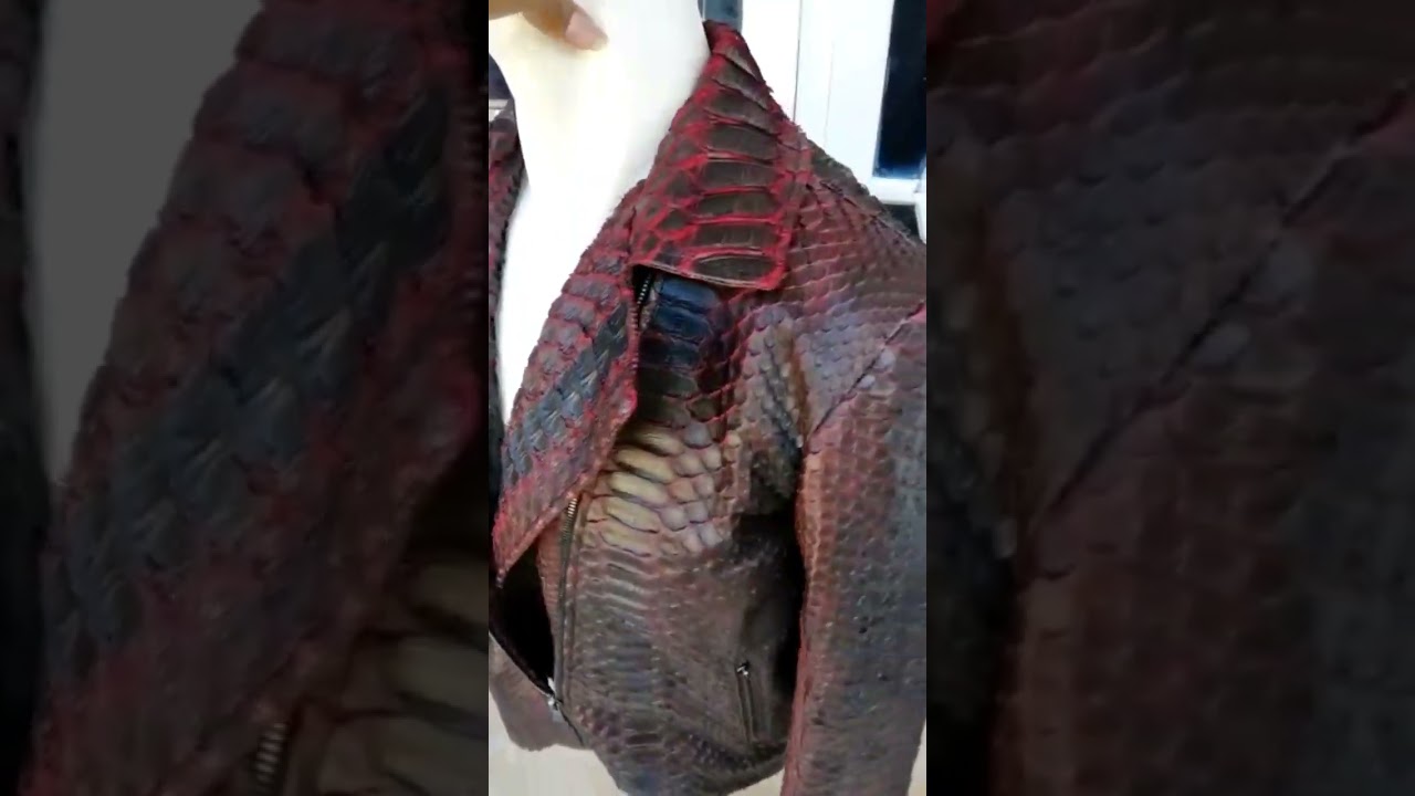 King Python Snakeskin Leather Jacket