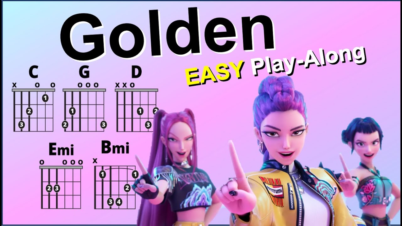 Golden (from KPop Demon Hunters) EASY Guitar and Lyrics Play-Along