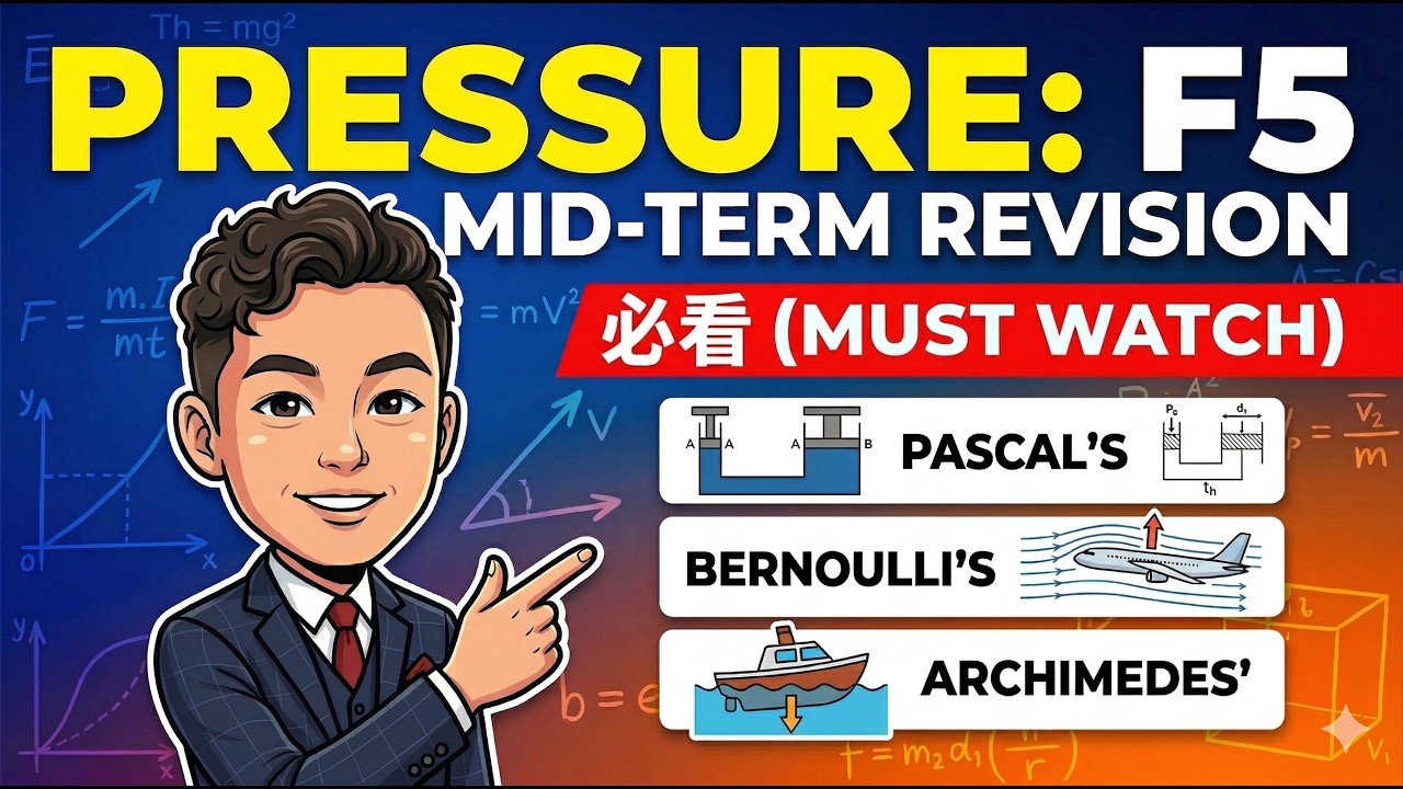SPM Physics Form 5 Chapter 2: Pressure (Pascal, Archimedes, Bernoulli) | Mid Term Revision