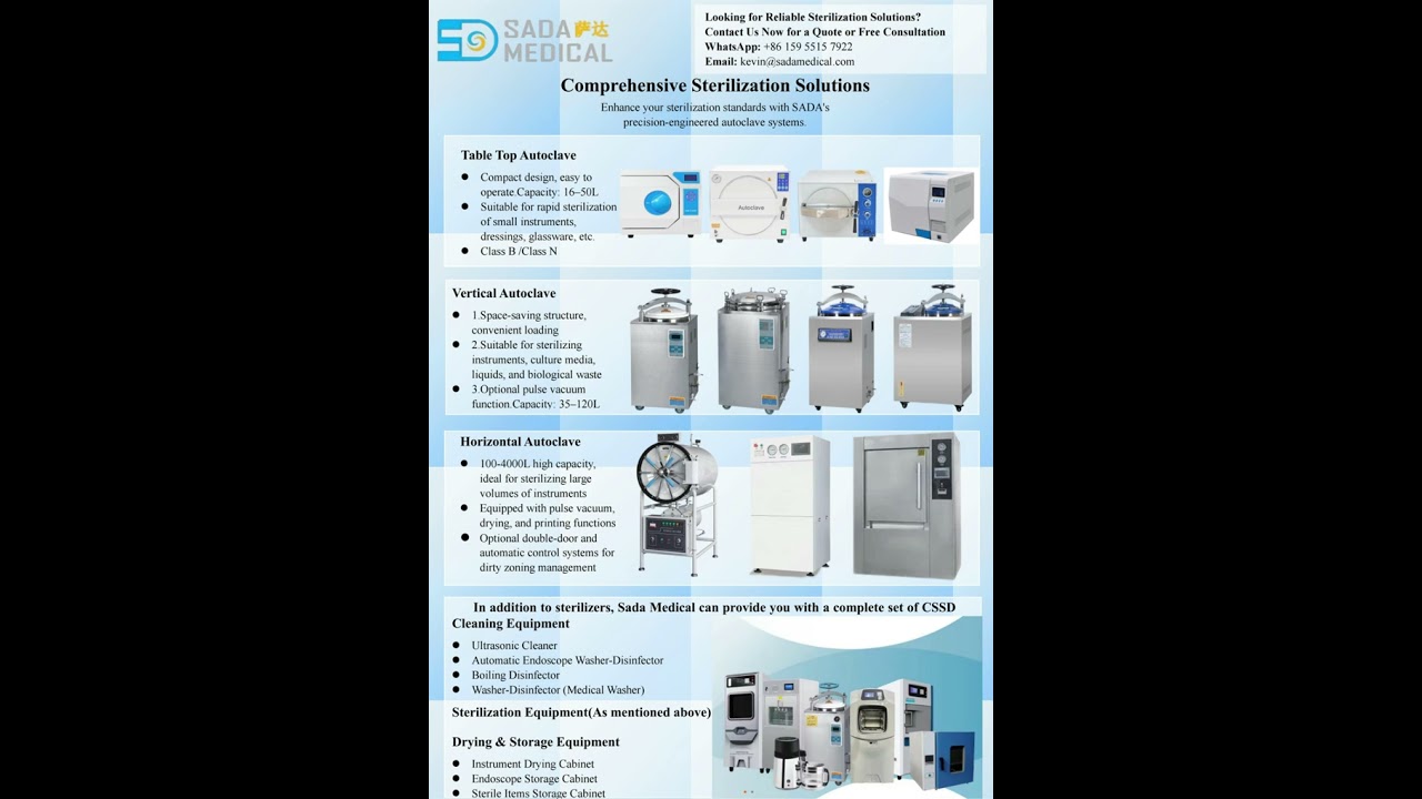 🎥 Discover SADA Medical’s Full Range of Autoclave Sterilizers & CSSD Equipment#sadamedical