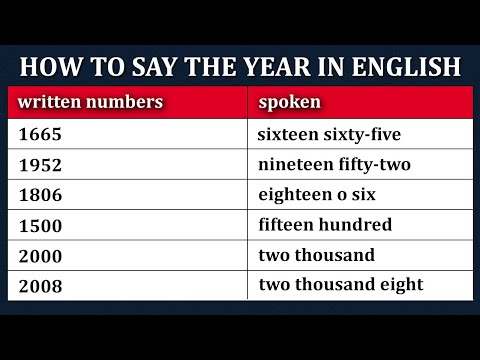 How to say the YEAR in English