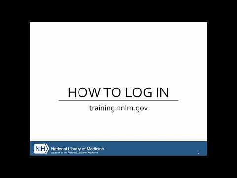 How to log in to training.nnlm.gov