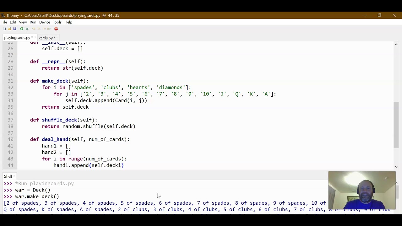 Method for dealing cards in Deal Class Python