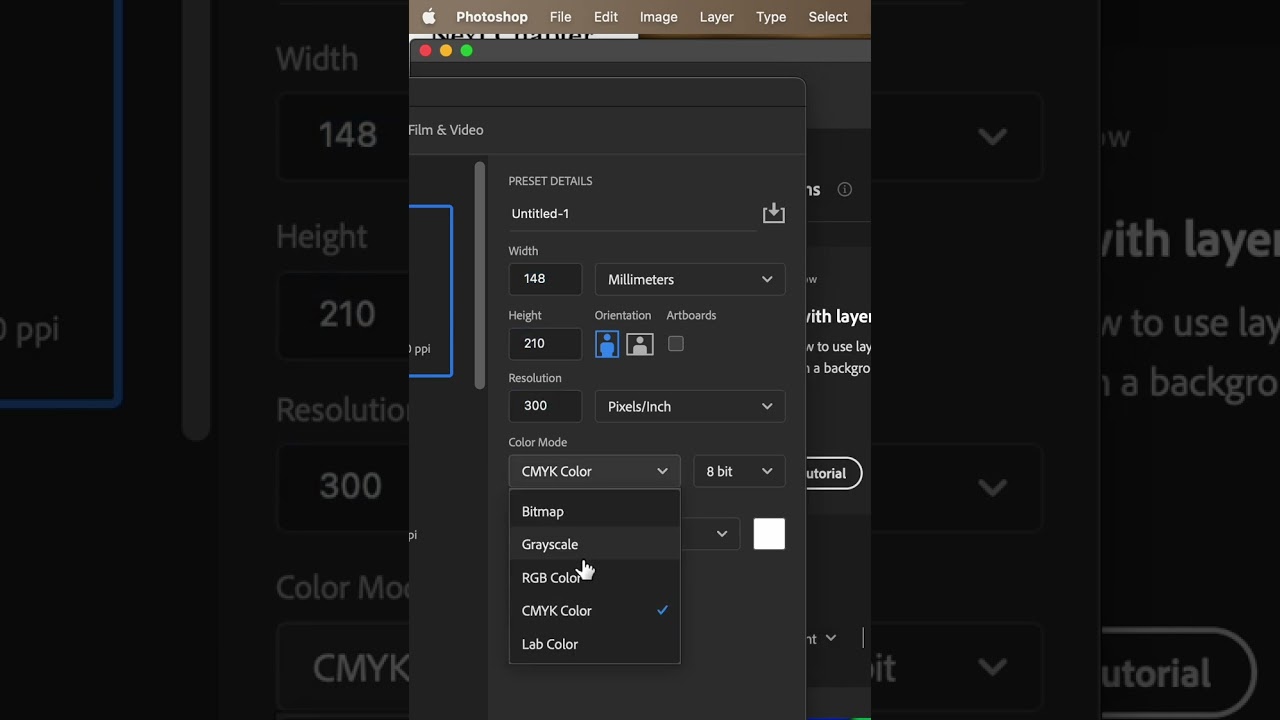How to create a new document in Photoshop