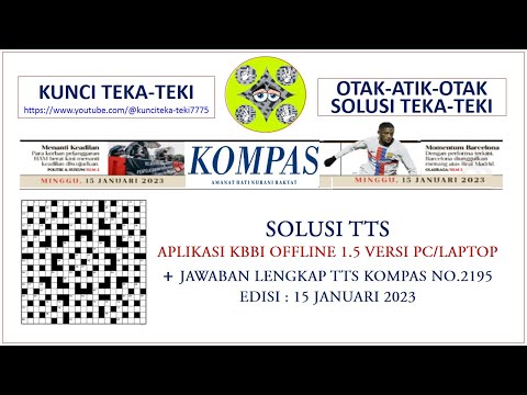 Solusi TTS - Aplikasi KBBI Offline 1.5 PC - Jawaban TTS Kompas No.2195 Edisi_15.Januari.2023