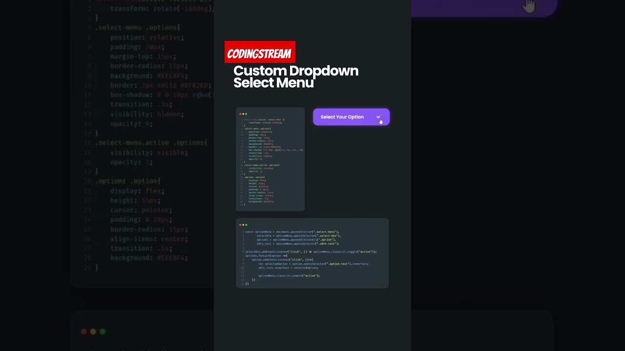 Menu using html css js only #subscribemychannel #coding #youtubeshorts