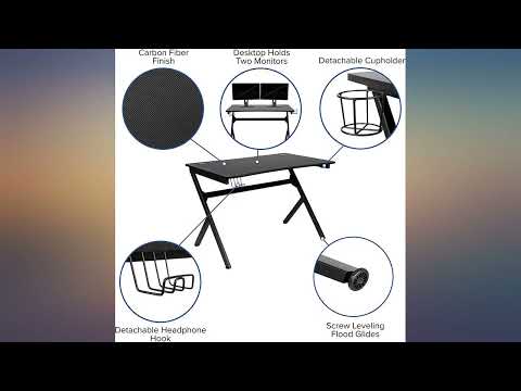 Flash Furniture Black Gaming Desk and Red//Black Racing Chair Set with Cup Holder, review