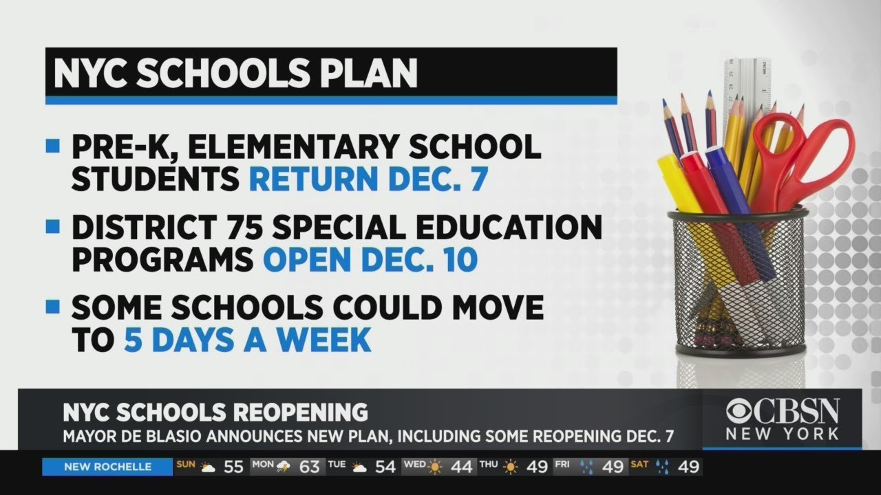 NYC Public Schools To Begin Reopening In Phases On Dec. 7