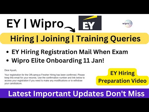 EY GDS Hiring Next Mail | Wipro Elite Onboarding Viral Newsl | 2022-2021 Hiring | Latest Updates