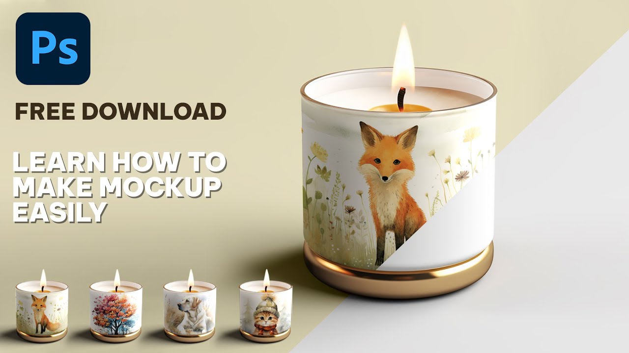 How to make a Candle Jar mockup | Photoshop Mockup Tutorial