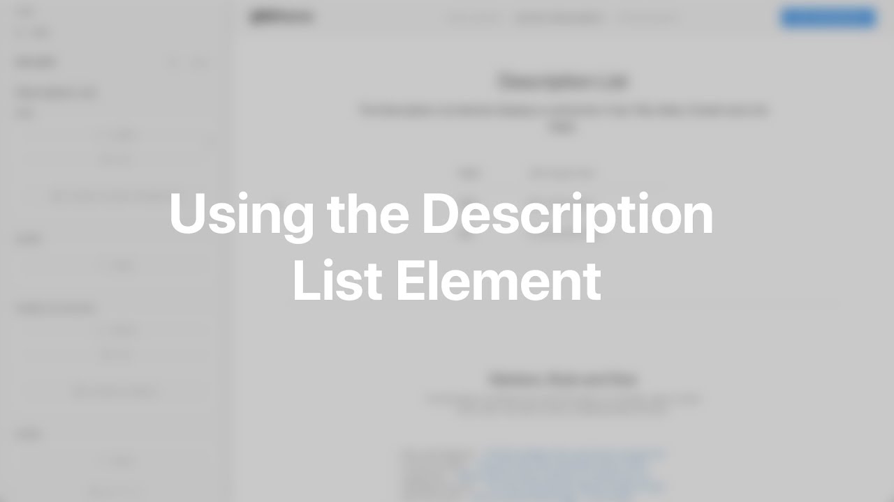 Using the Description List Element | YOOtheme Documentation