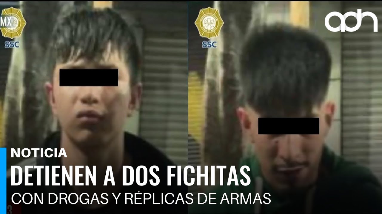 Detienen a dos fichitas con drogas y réplicas de armas de fuego en el centro de la CDMX